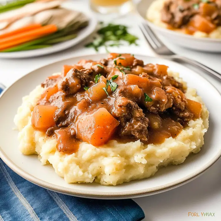 Apple Cider Stew over Mashed Potatoes - Homechefrecipes