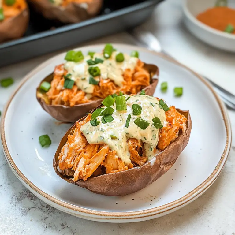 Amazing Instant Pot Buffalo Chicken Stuffed Sweet Potatoes