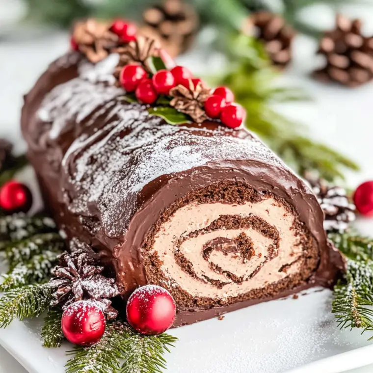 Amazing Buche de Noel Chocolate Yule Log Cake Recipe