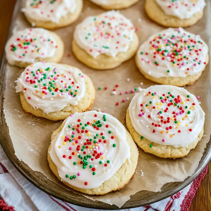 Amazing Drop Sugar Cookies with Vanilla Buttercream Frosting