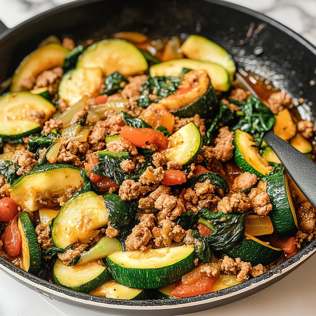 Amazing Ground Turkey and Zucchini Skillet Delight